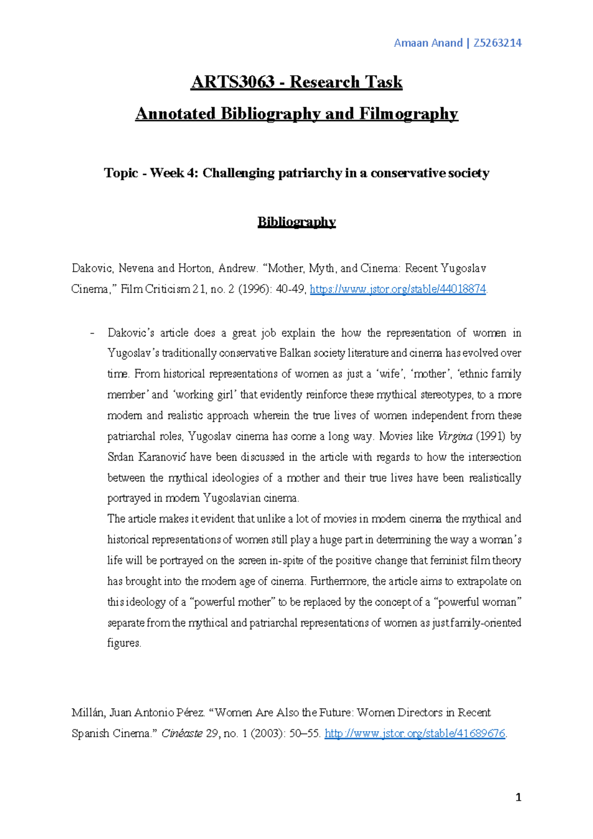 ARTS3063 - Research Task - ARTS3063 - Research Task Annotated ...