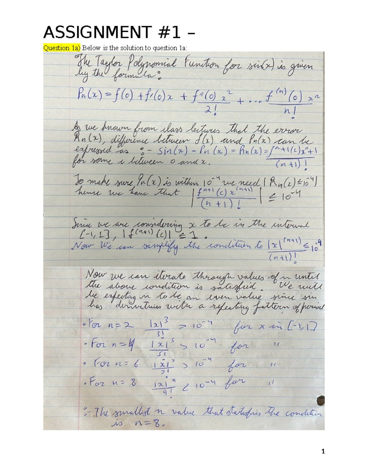 MATH2130-Assignment-1 - SHOURYAVEER SINGH Question 1a) Below is the ...