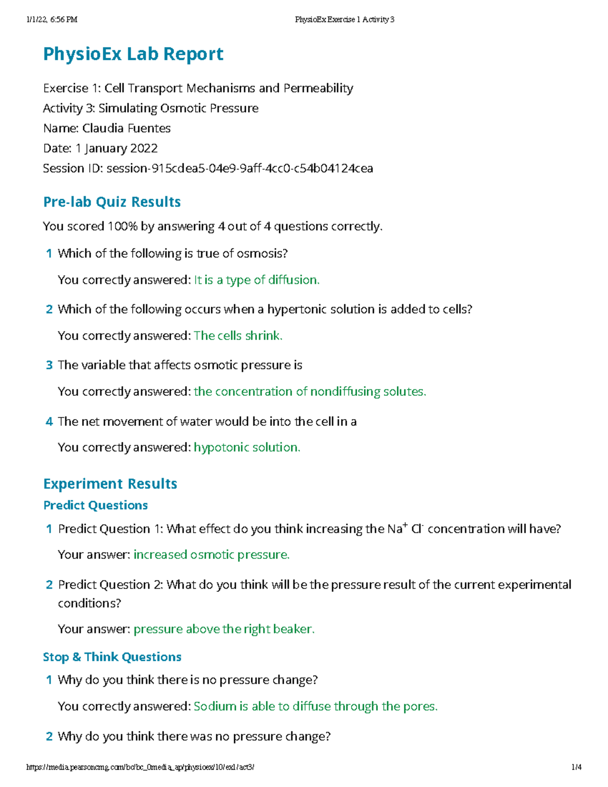 Physio Ex Exercise 1 Activity 3 - PhysioEx Lab Report Exercise 1: Cell ...