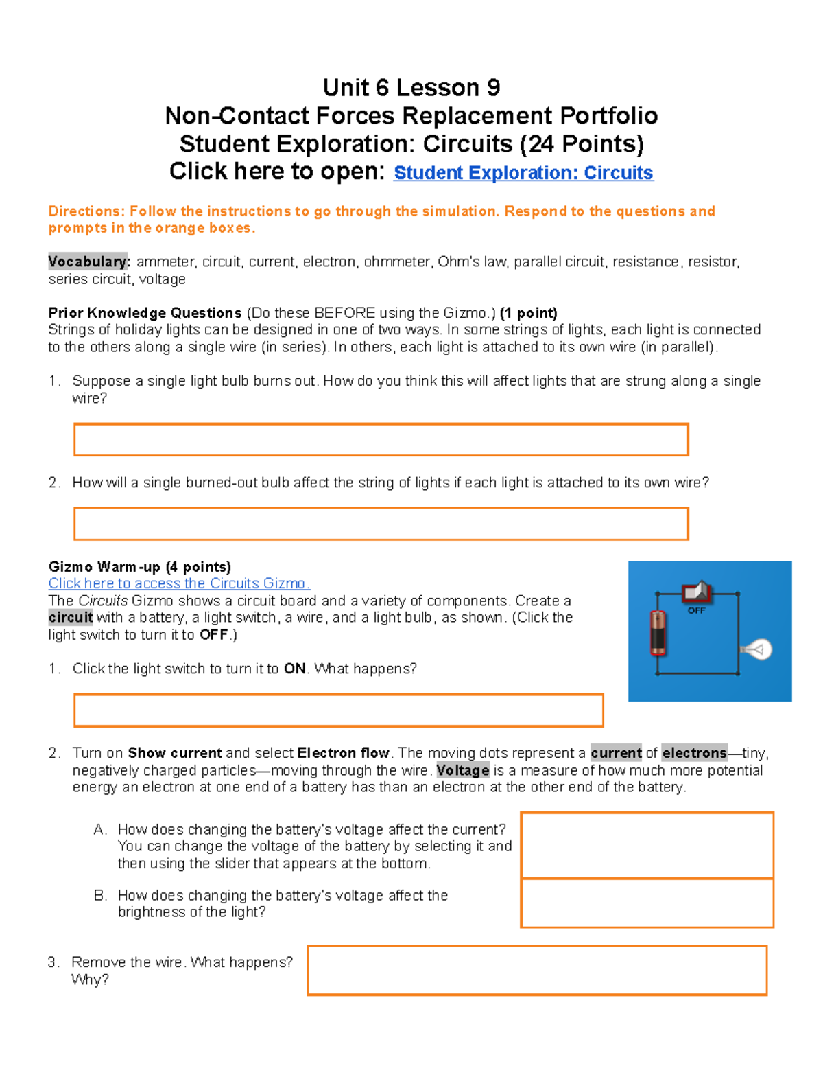PSCI B Unit 6 lesson 9 Portfolio - Unit 6 Lesson 9 Non-Contact Forces ...