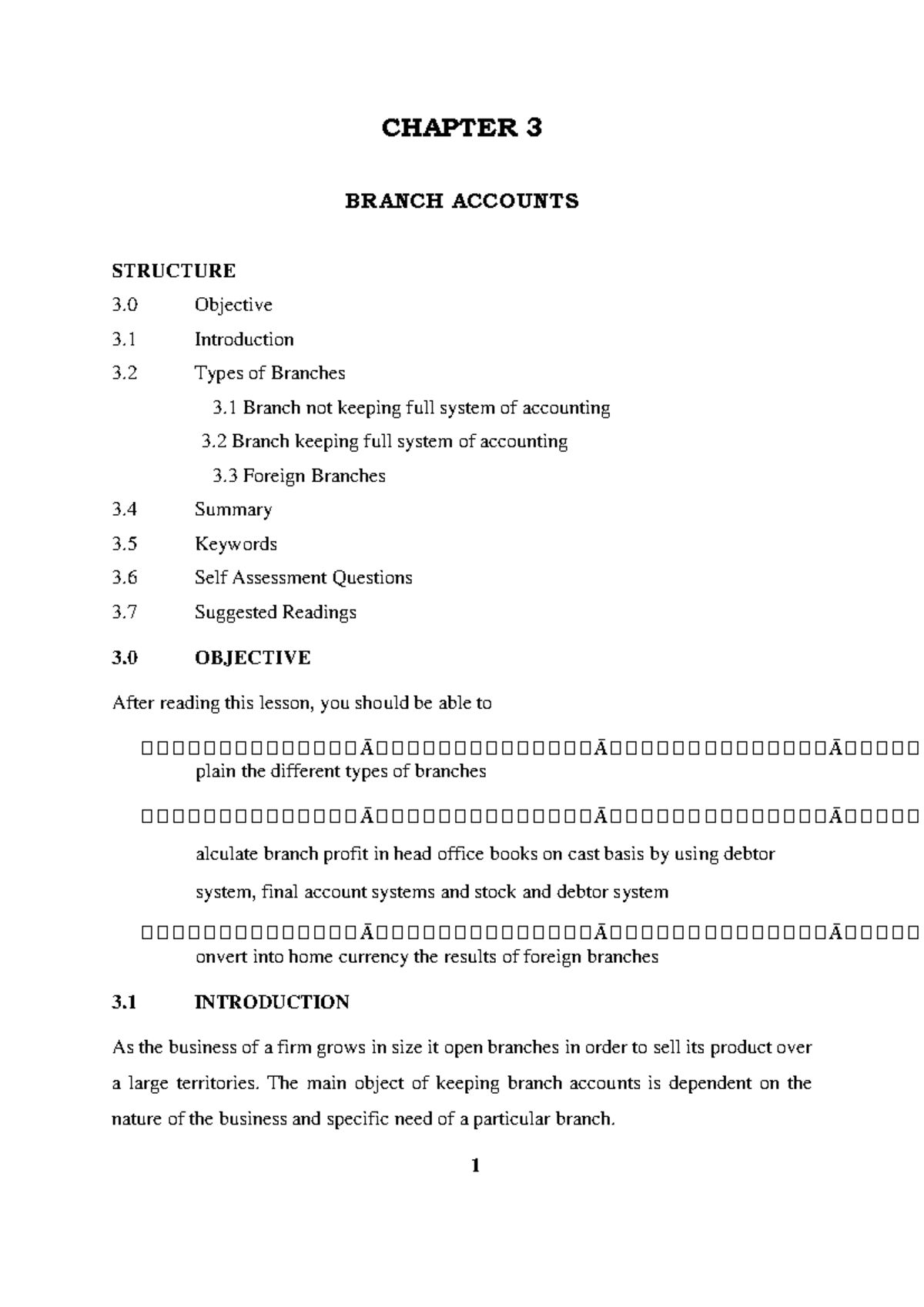 Chapter 3- Branch Accounts - CHAPTER 3 BRANCH ACCOUNTS STRUCTURE 3 ...