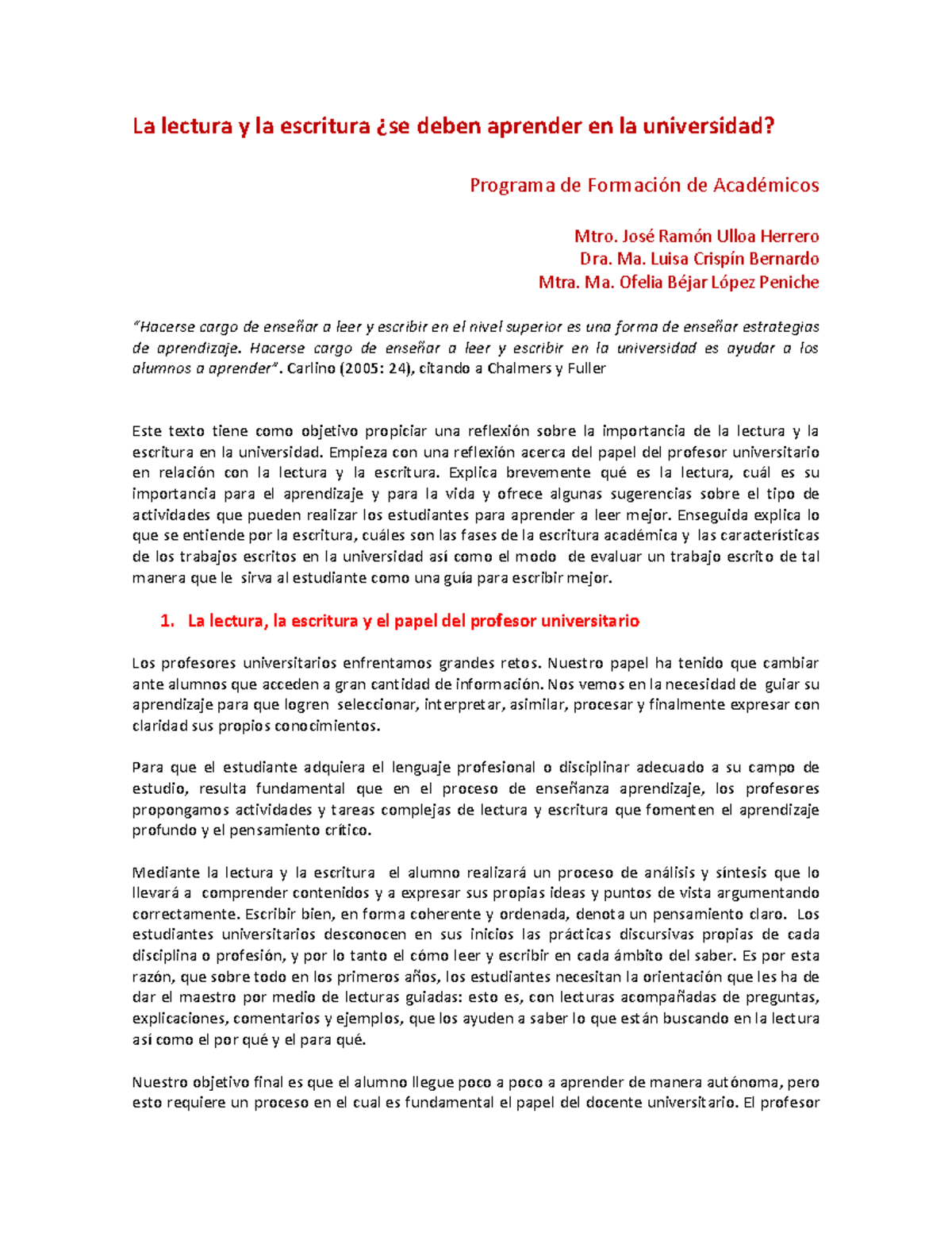 Wp AD-ED La lectura la escritura - La lectura y la escritura ¿se deben ...