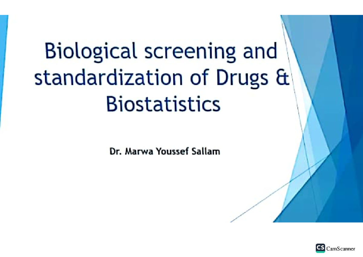 Lec.1 Bioassay 1 Dr - Bio Assay - Clinical Biochemistry - Studocu
