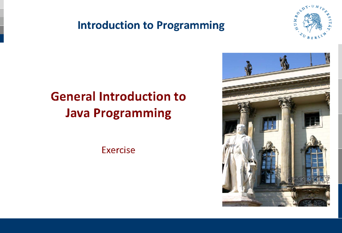 E1 general intro - VL 01 - Introduction to Programming General ...