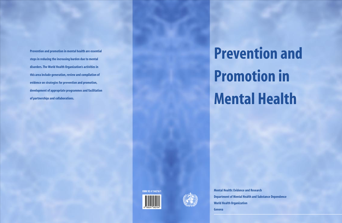 9241562161 - Prevention and Promotion in Mental Health Prevention and ...