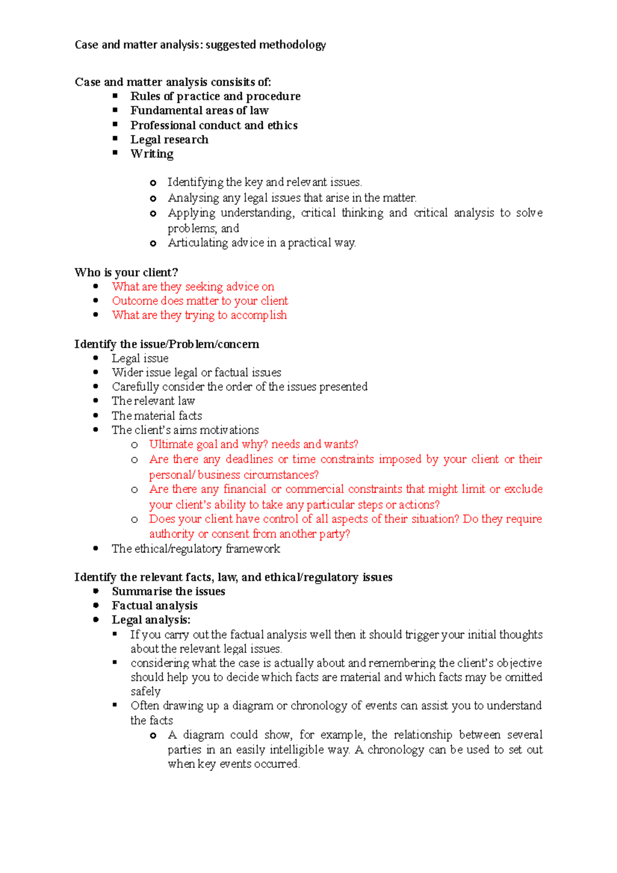 Introduction to case and matter analysis - Case and matter analysis ...