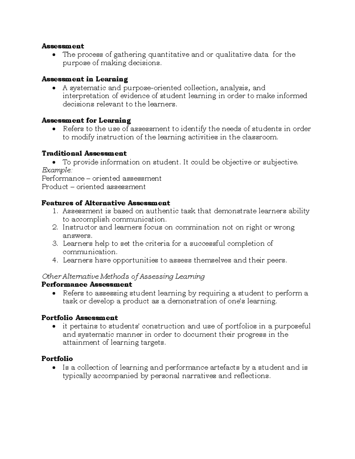 Prof Ed 7 lesson 1 - Assessment The process of gathering quantitative ...