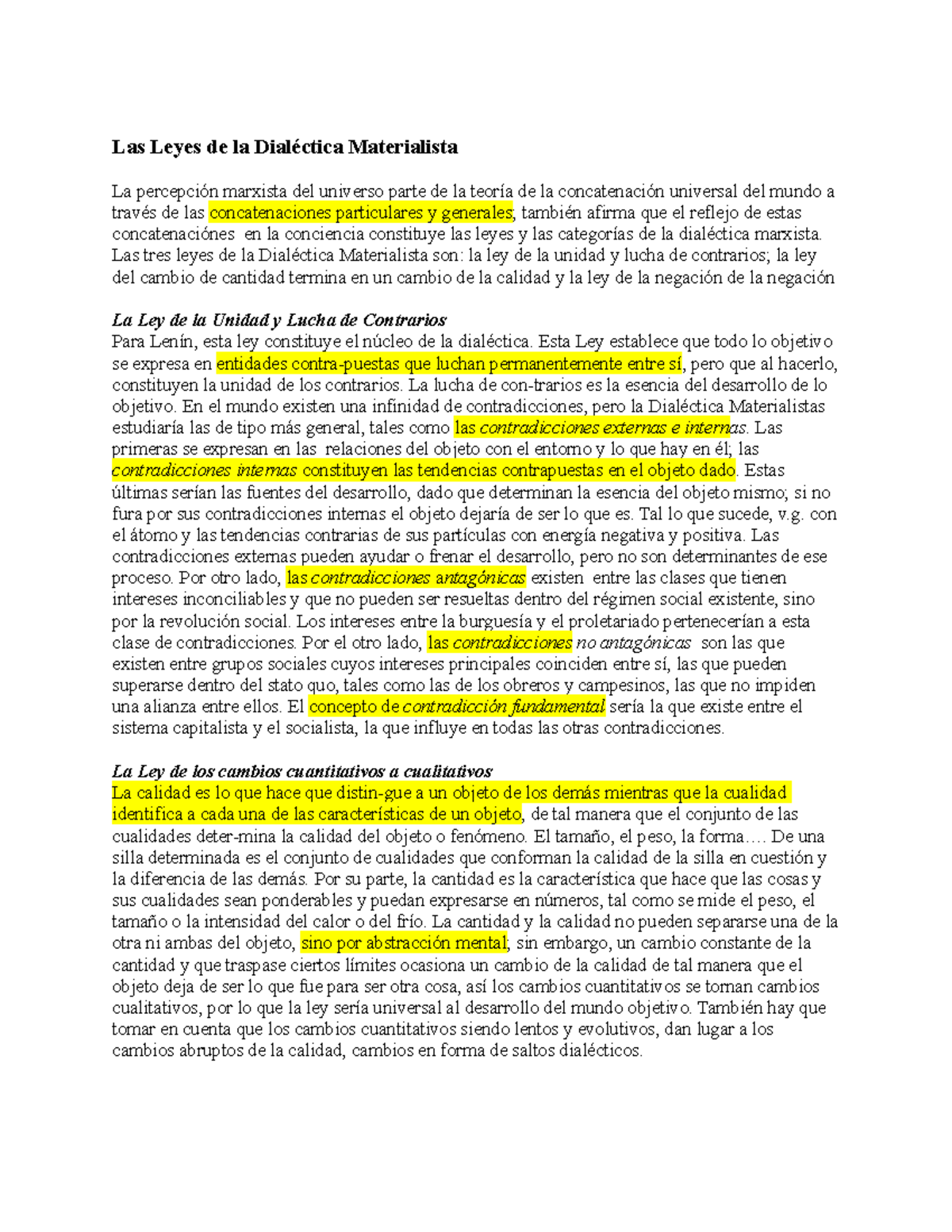 Las Leyes de la Dialéctica Materialista - Las Leyes de la Dialéctica ...