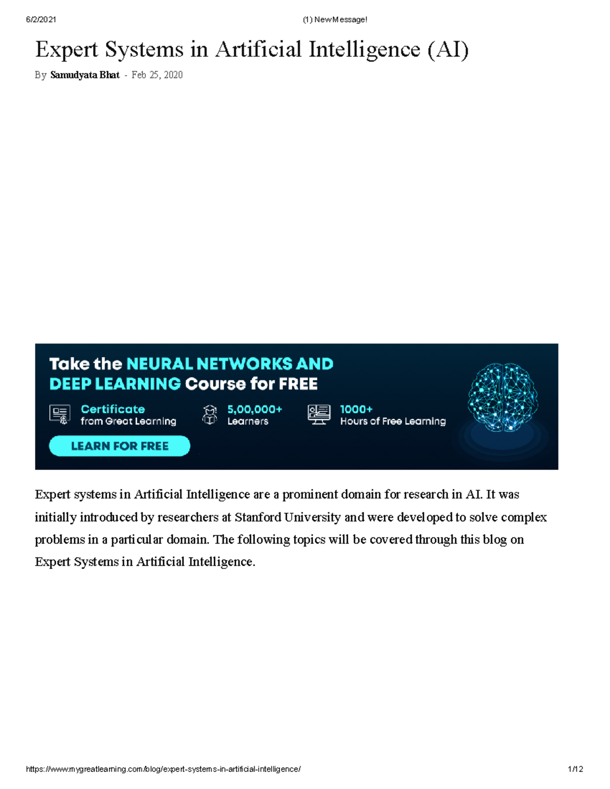 Expertsystems in artificial intelligence and their uses - Expert ...