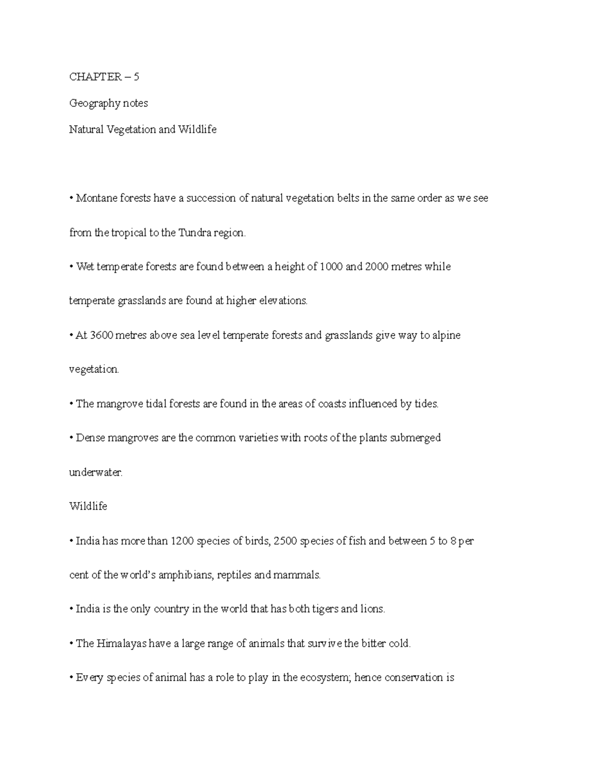 Chapter – 5 Geography Notes 3 - CHAPTER – 5 Geography notes Natural ...