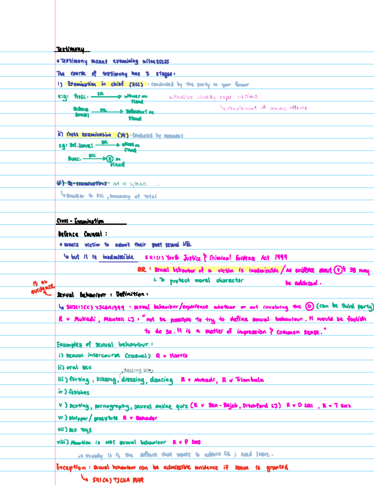 Course of Testimony - Testimony Testimonymeans examining witnessess The ...