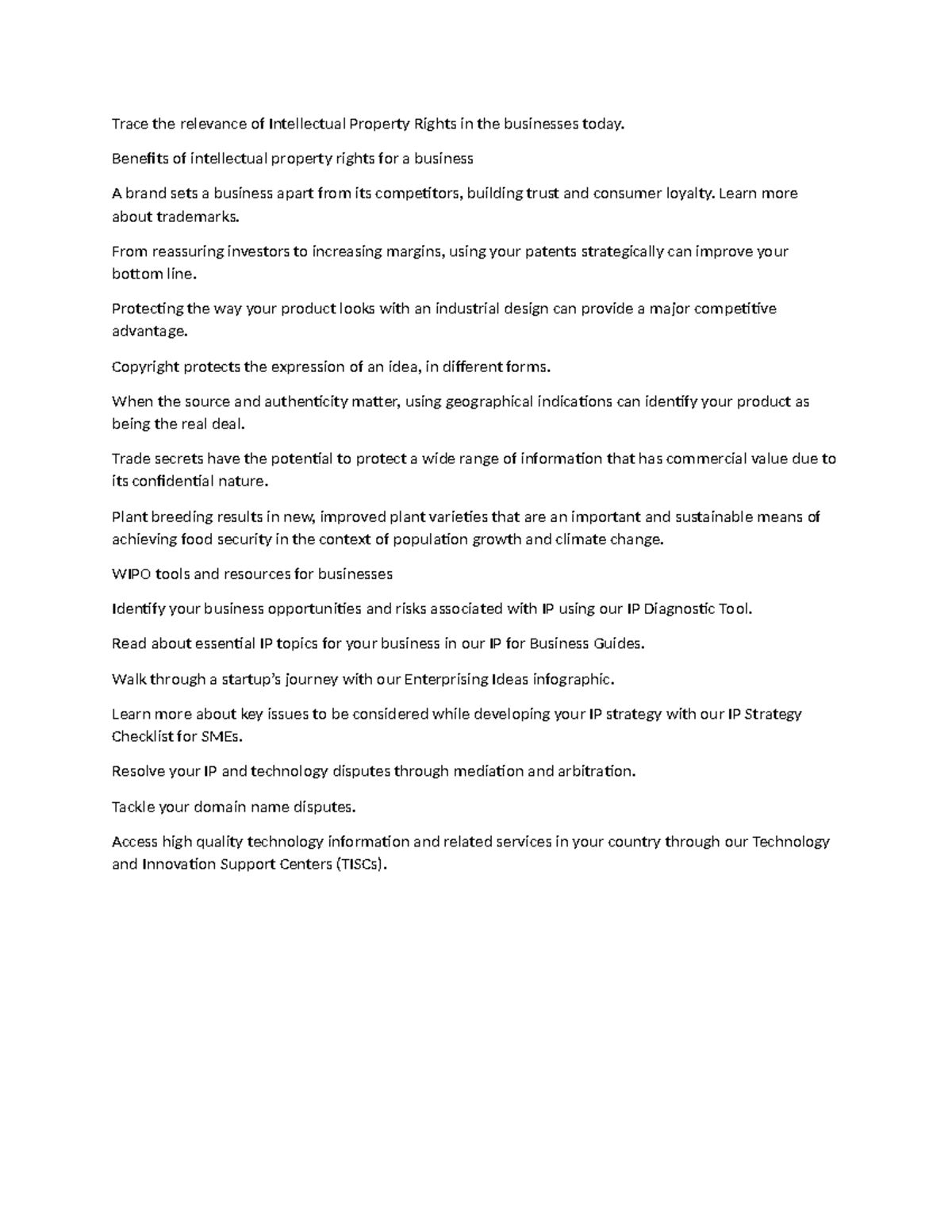 Ipr psda 13 - The psda assignment - Trace the relevance of Intellectual ...