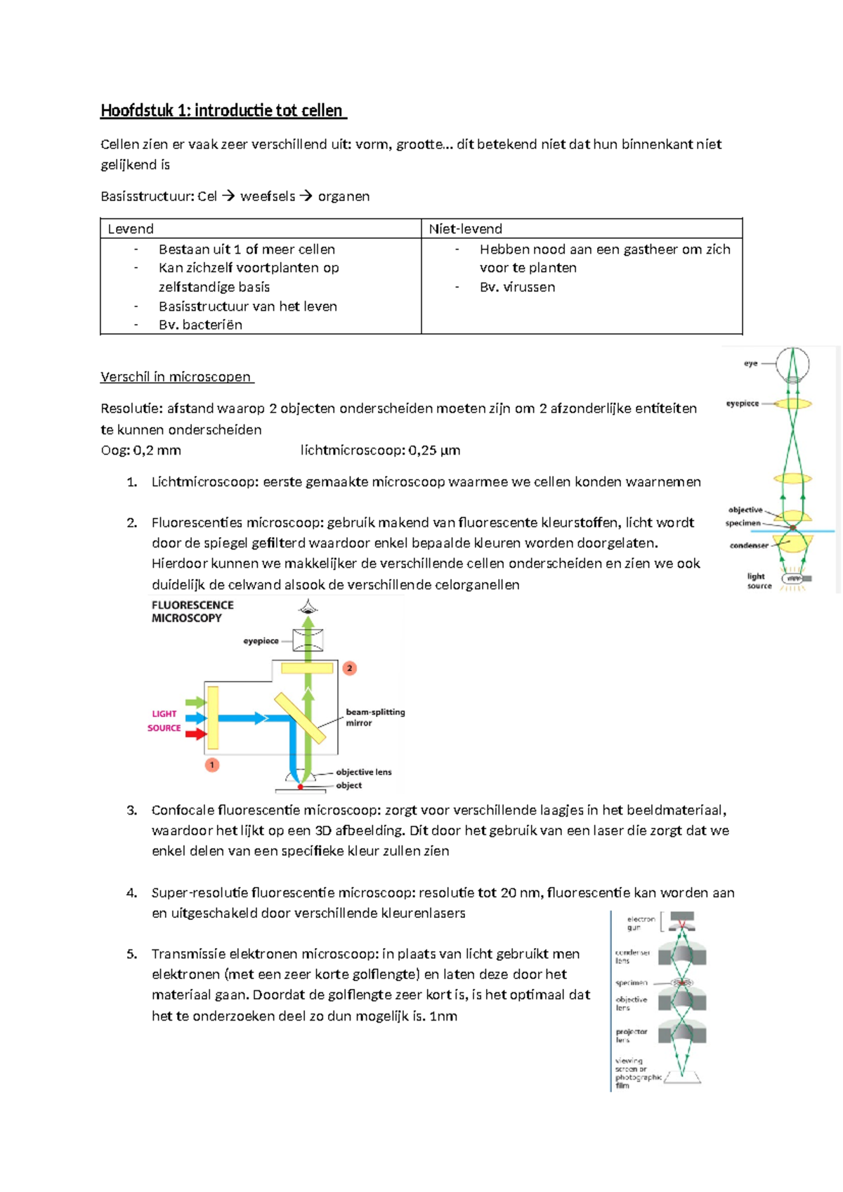 Hoofdstuk 1 Samenvatting Moleculaire Celbiologie Hoofdstuk 1