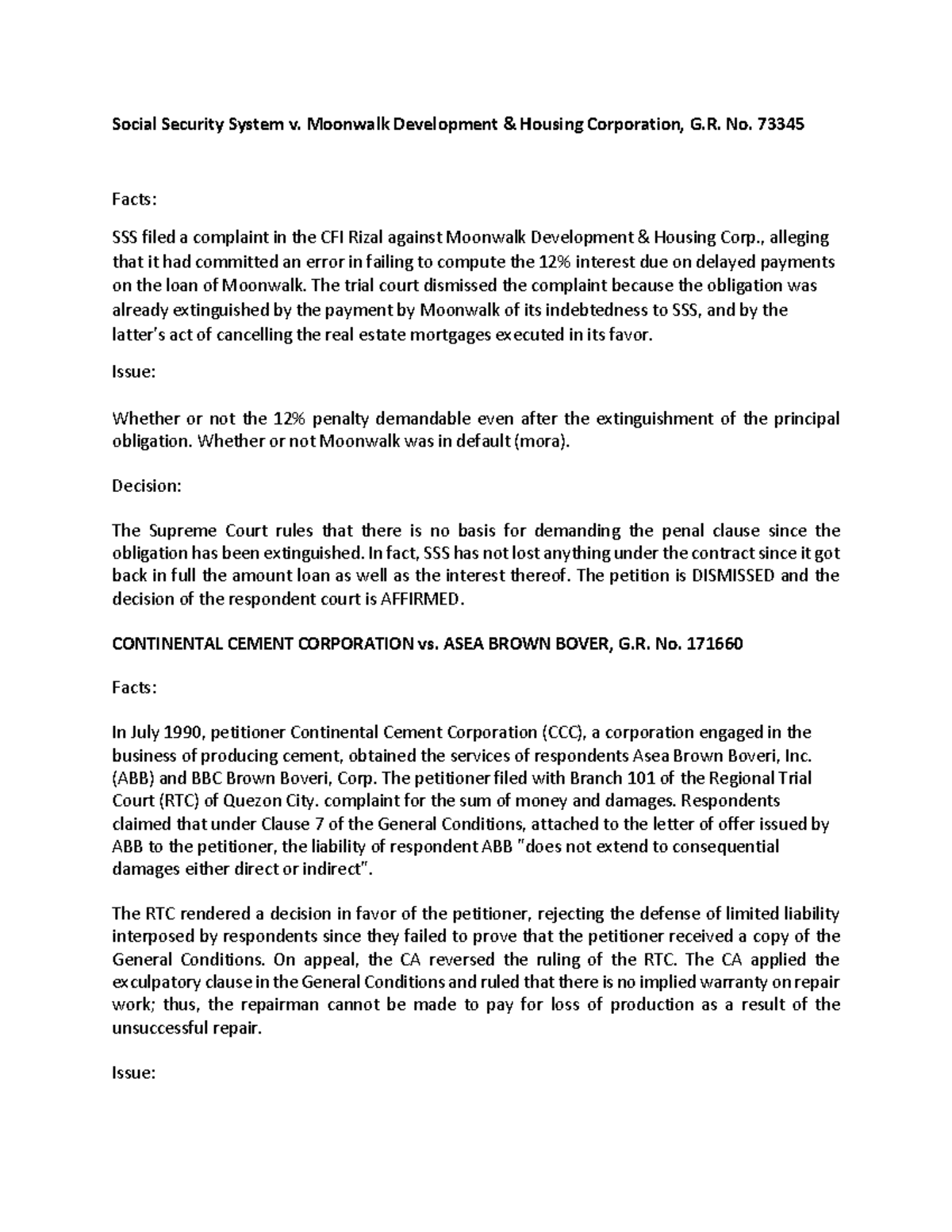 Singun Case Digest (6 and 7) - Social Security System v. Moonwalk ...