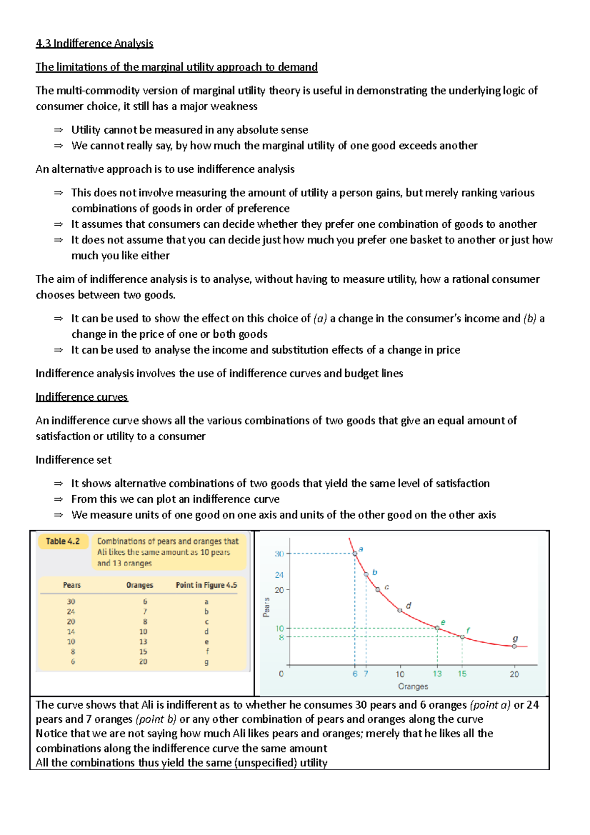 Indifference Curves - 4 Indifference Analysis The limitations of the ...