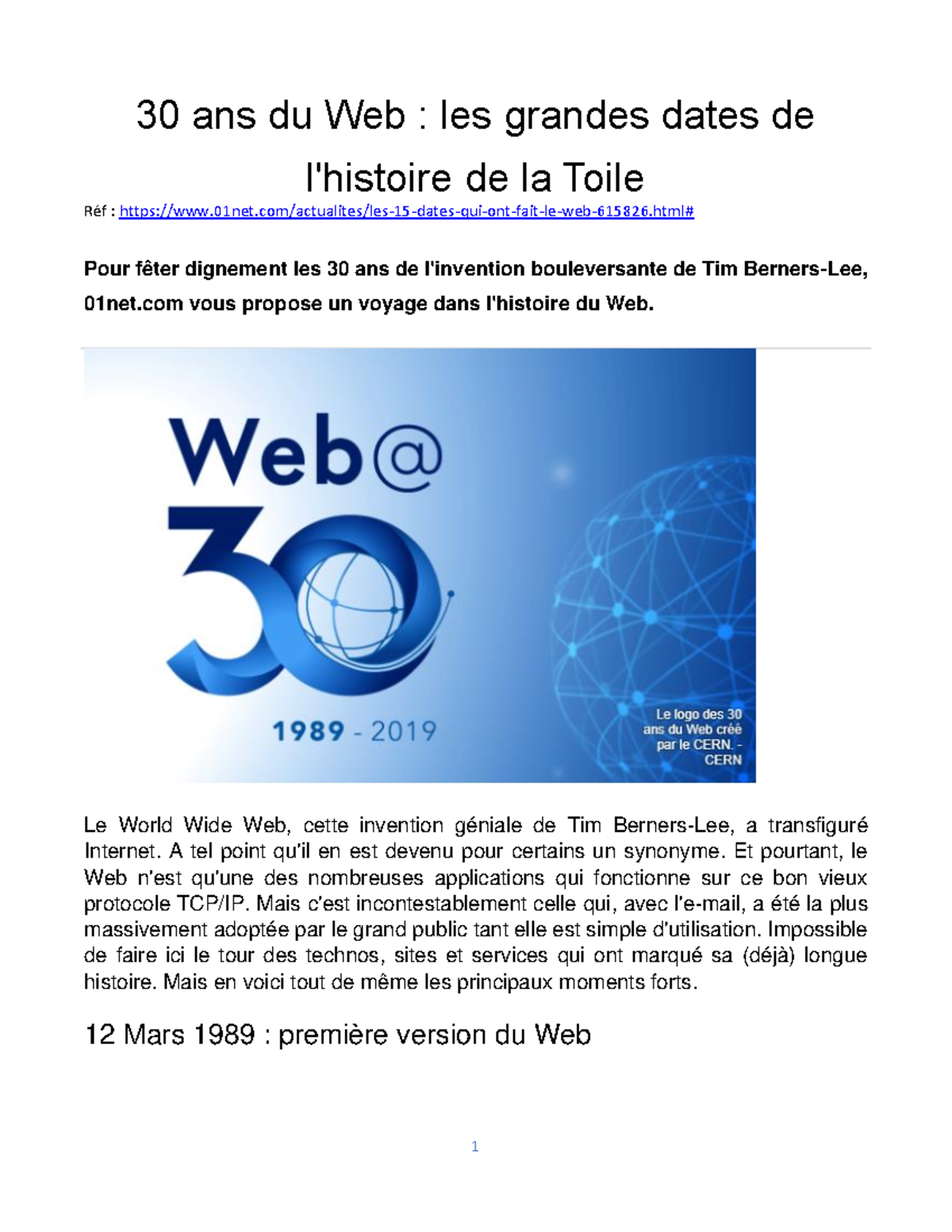30 ans du Web - INF1020 - 30 ans du Web : les grandes dates de l ...