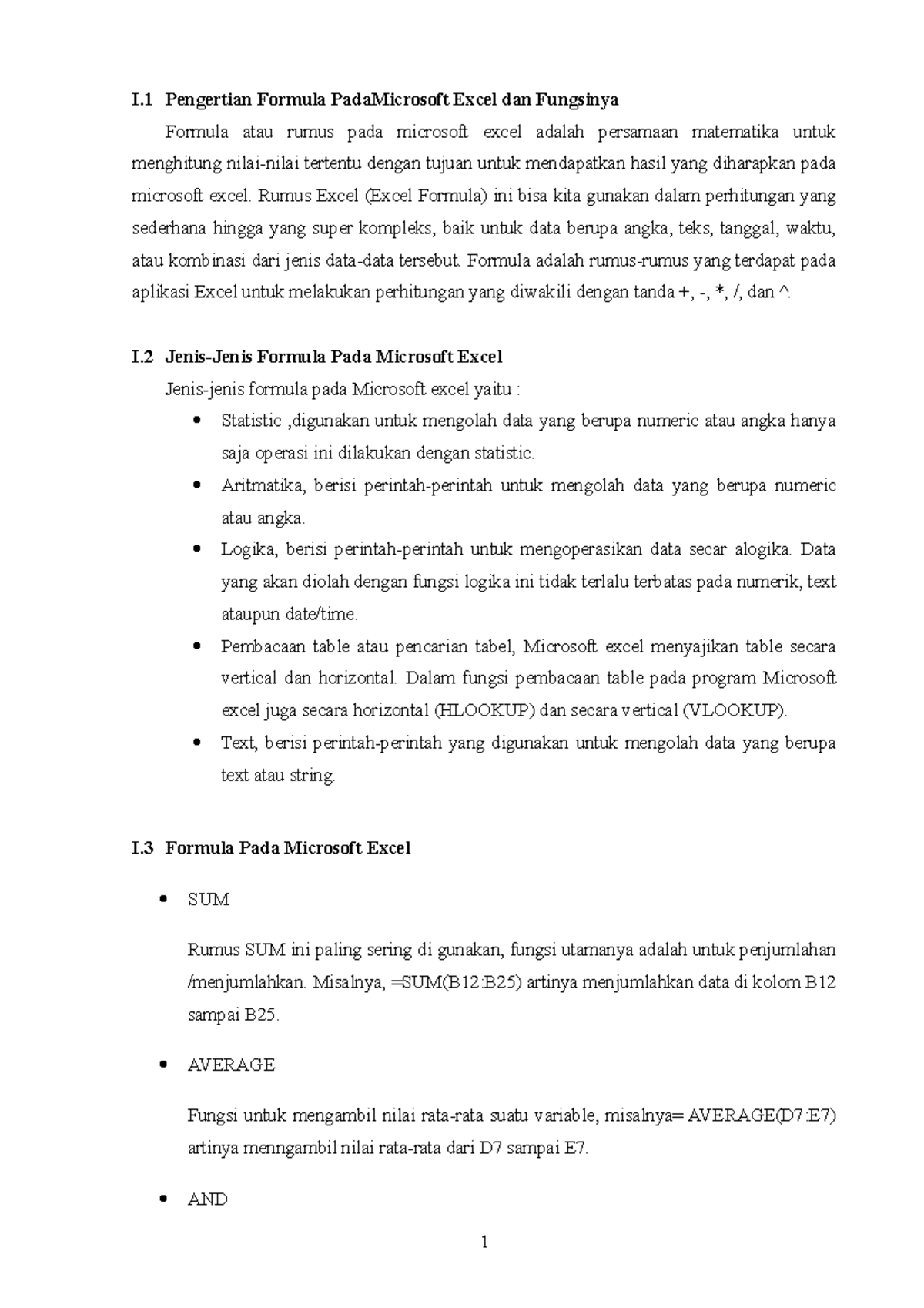Microsoft Excel Formula Notes I Pengertian Formula PadaMicrosoft
