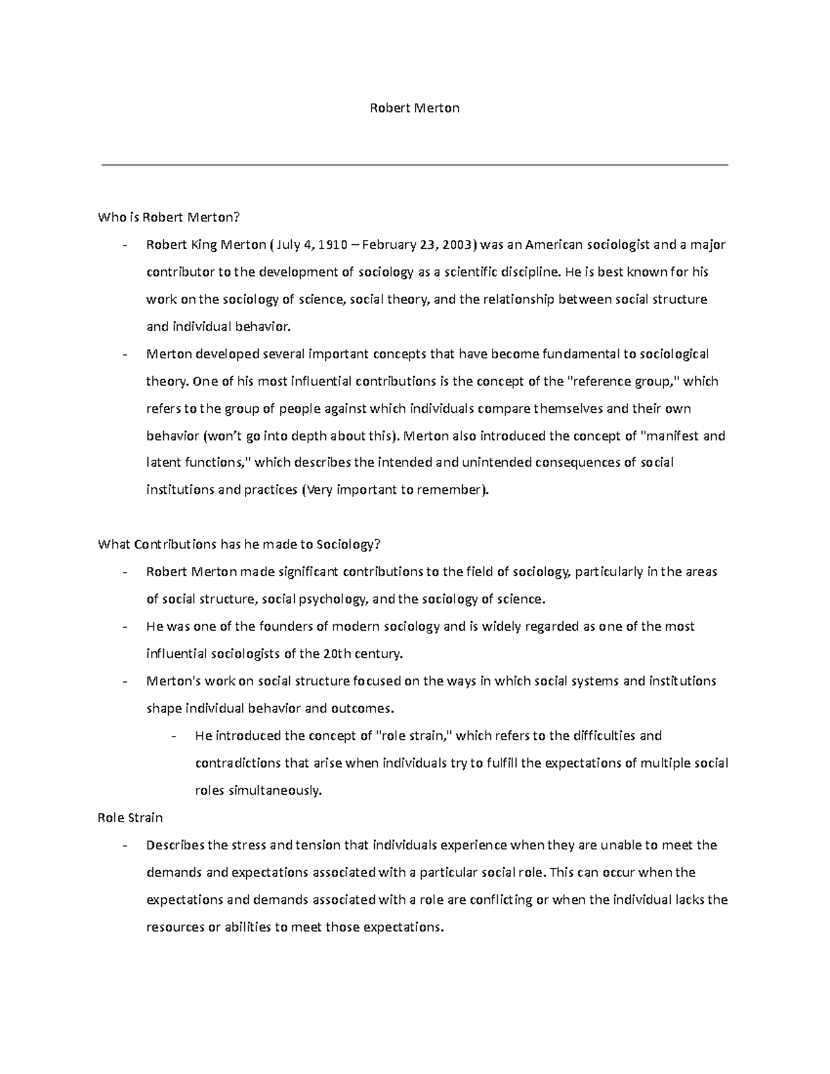 Sociology- Robert Merton - Robert Merton Who is Robert Merton? - Robert ...