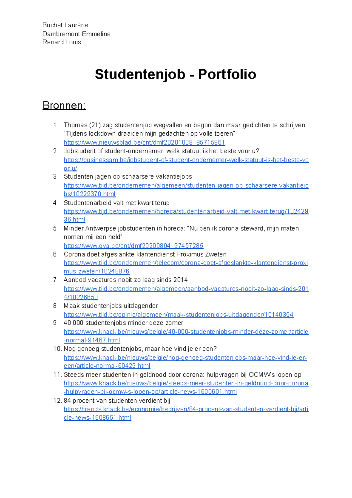 Nederlands Portfolio - Oui je sais bien mais c’est bon - Dambremont ...