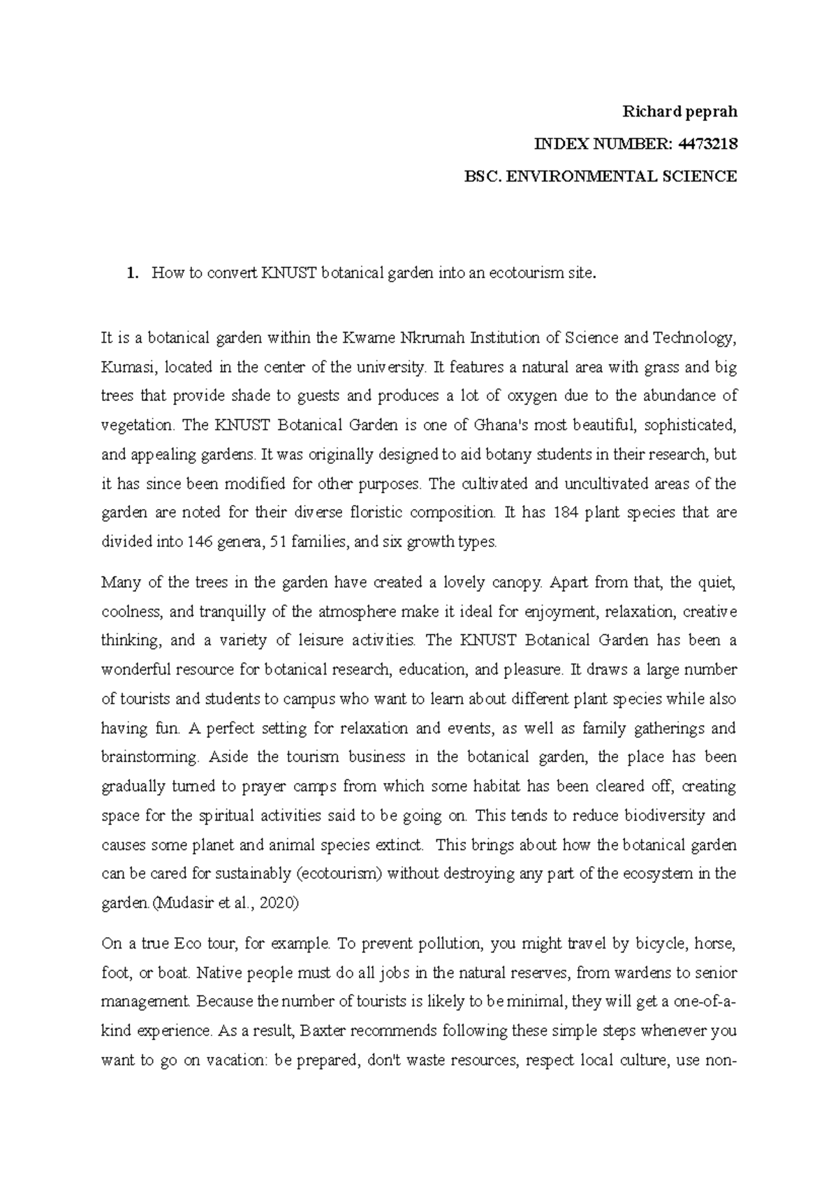 Management assignment - Richard peprah INDEX NUMBER: 4473218 BSC ...