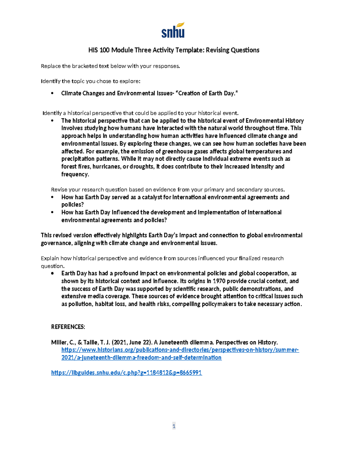 HIS 100 Module 3-2 Activity Revising Questions Assignment REDO - HIS ...