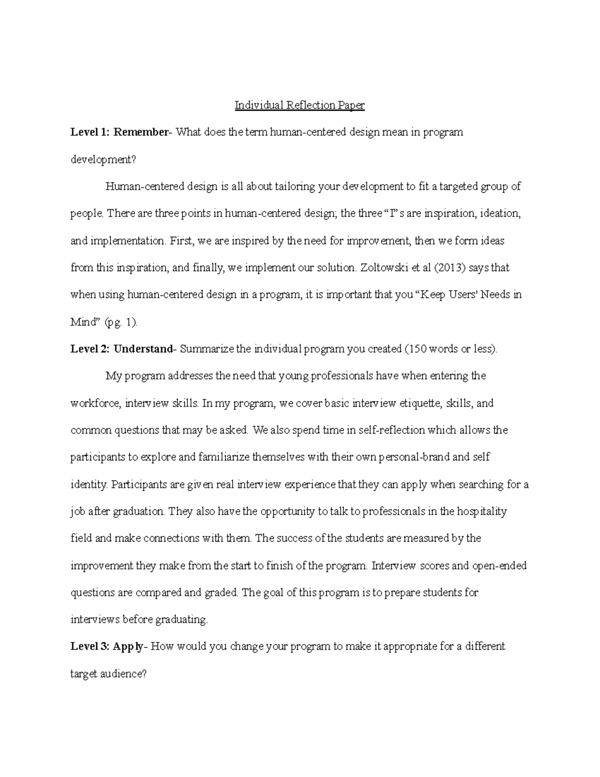 LEAD-321 Reflection Paper - Individual Reflection Paper Level 1 ...