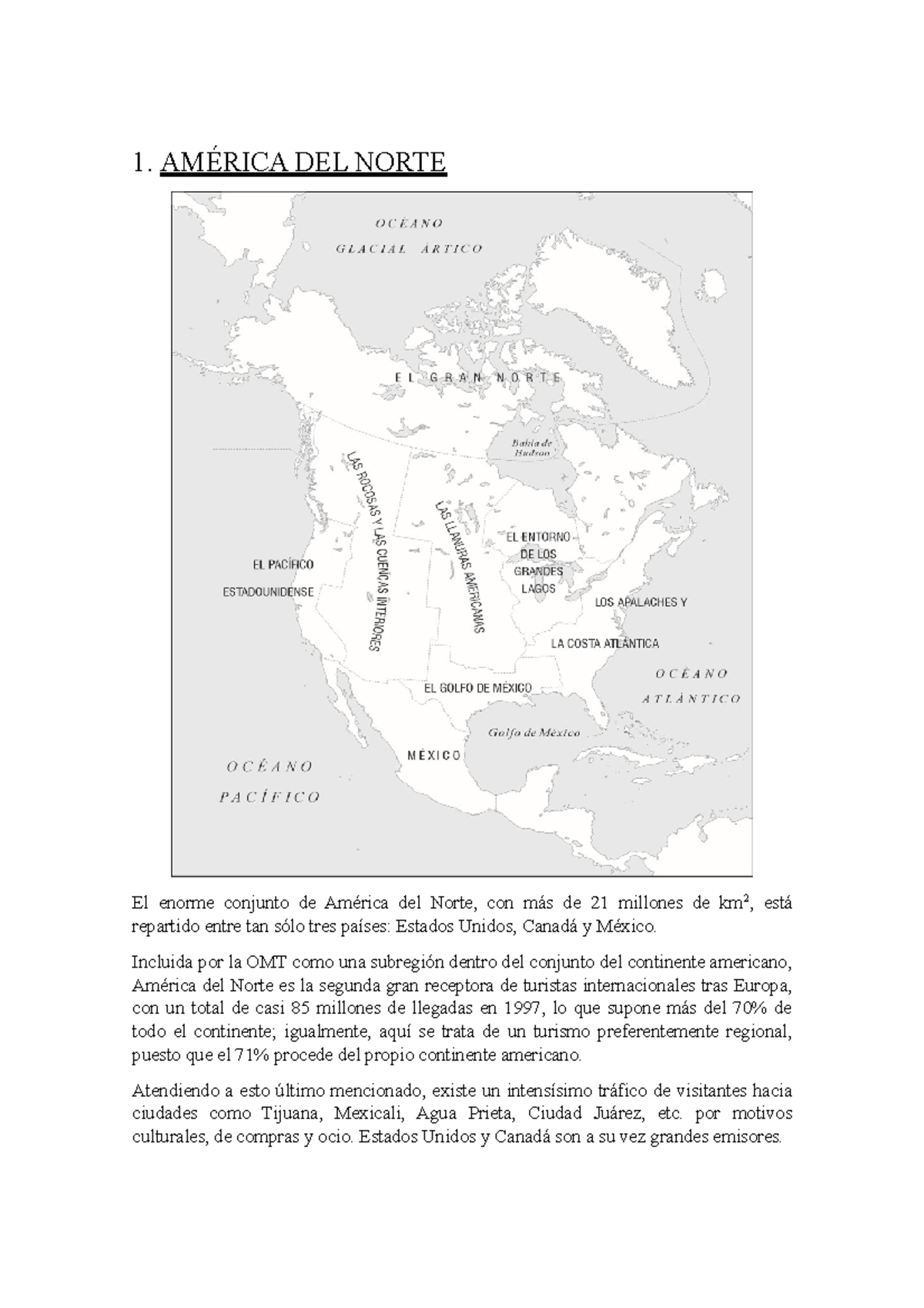 AMÉRICA DEL NORTE - Continentes - 1. AMÉRICA DEL NORTE El enorme ...