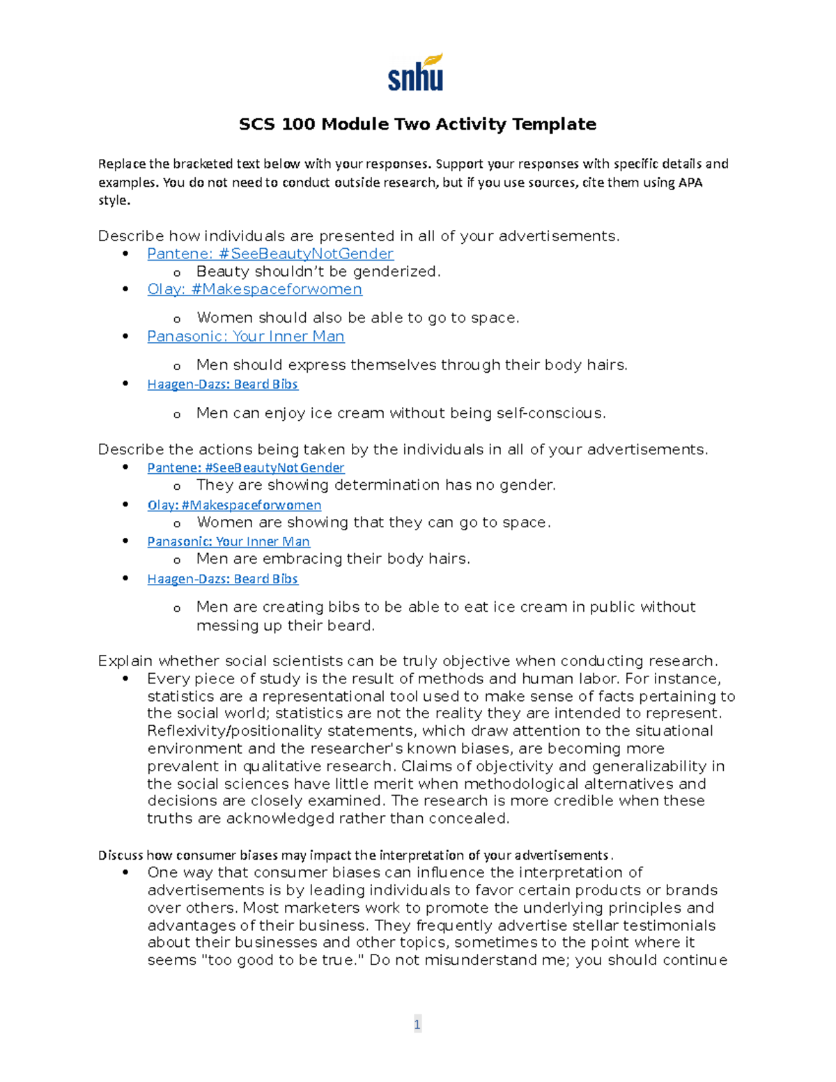 SCS 100 Module Two Activity Templatek - SCS 100 Module Two Activity ...