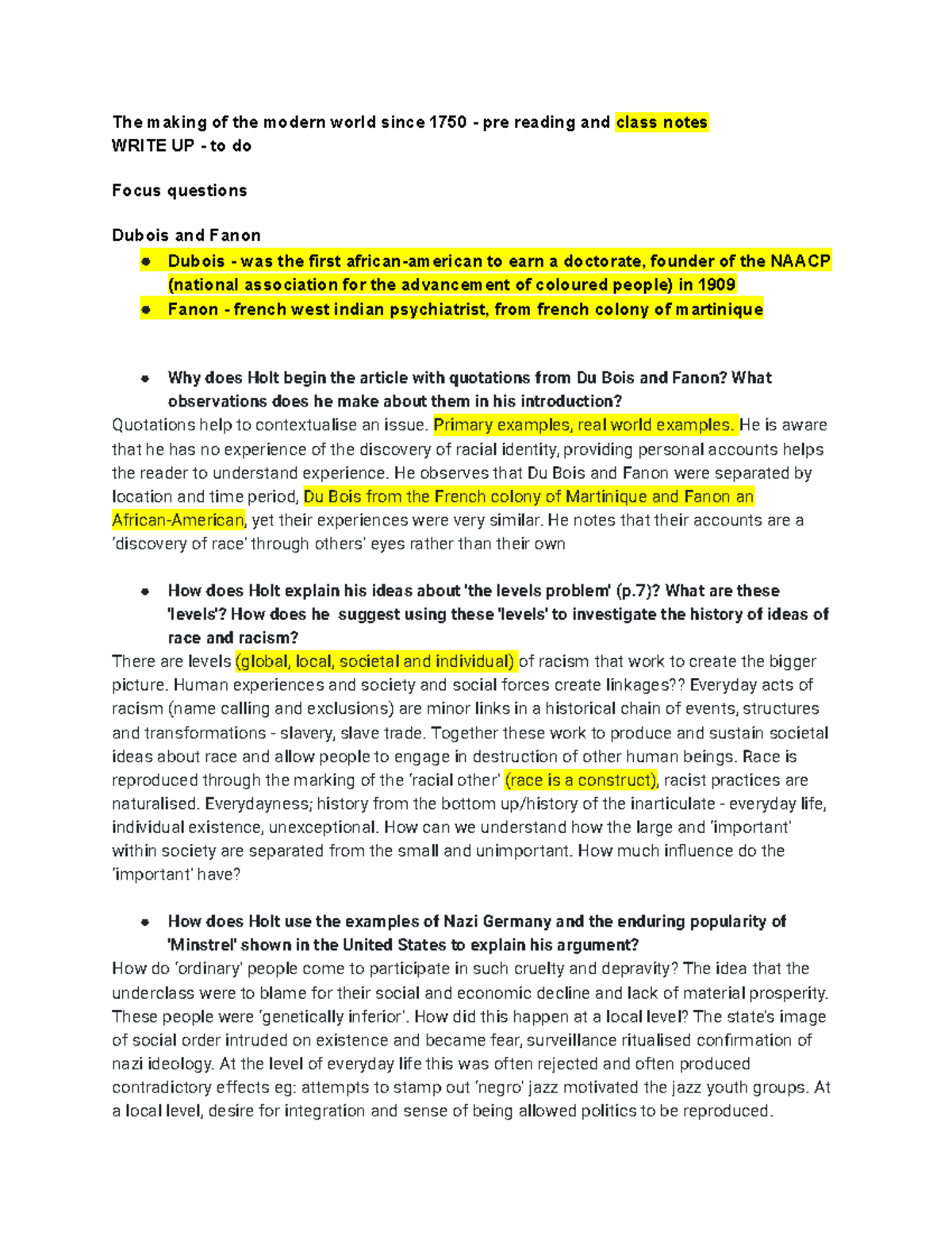 History - HR100 week 4 - Google Docs - The making of the modern world ...