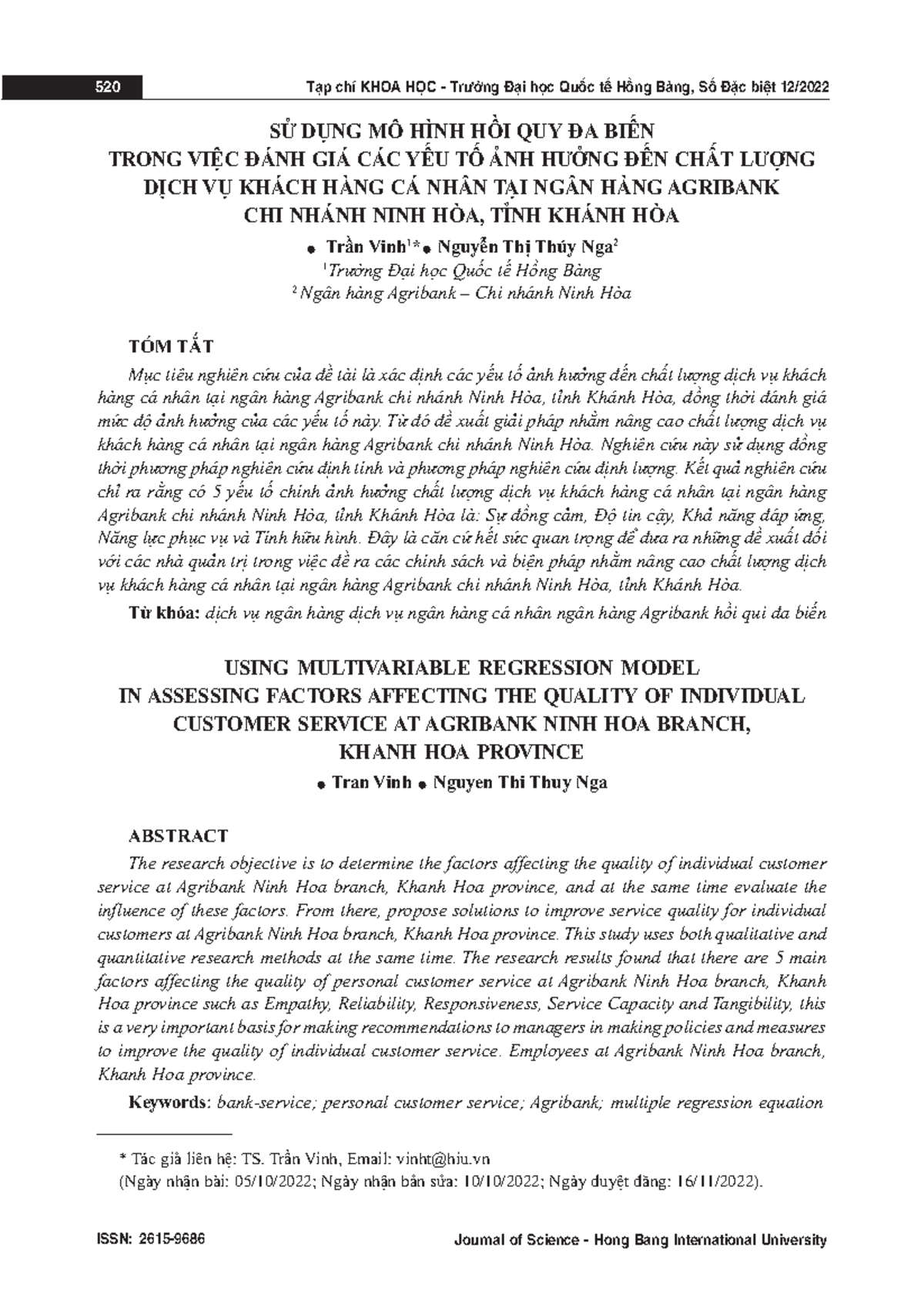 61 - asdfasd - ISSN: 2615-9686 Journal of Science - Hong Bang ...