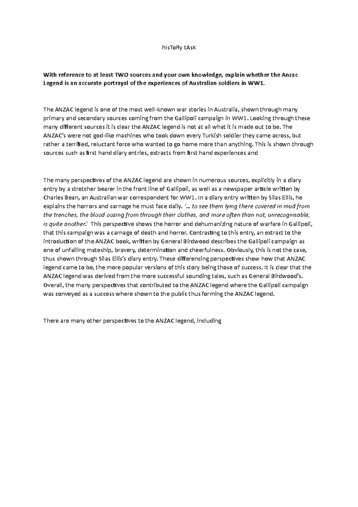Assignment term 2 anzac legend - hIsToRy tAsK With reference to at ...
