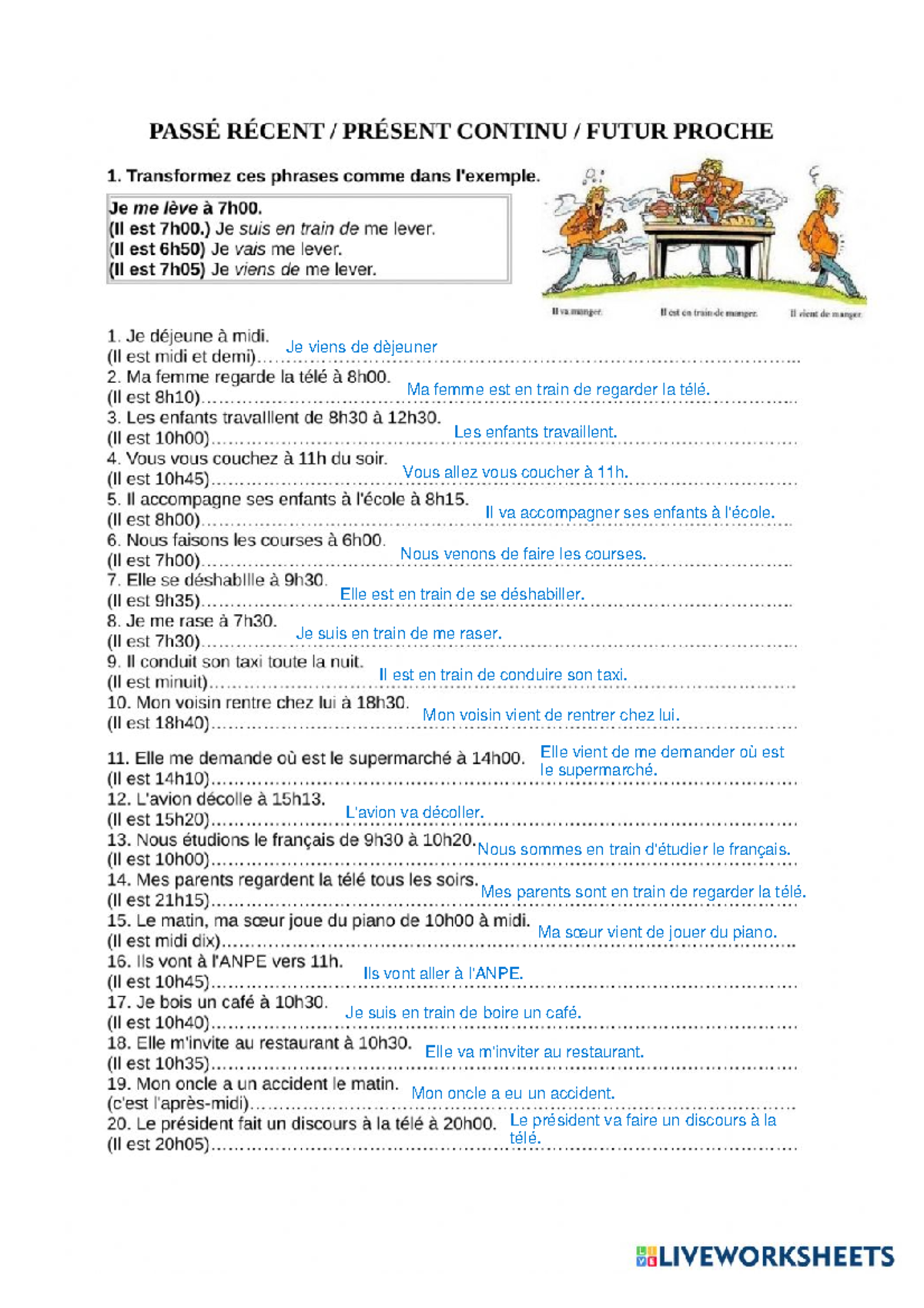 Passé recent, futur poche, present continue - matematicas - Studocu
