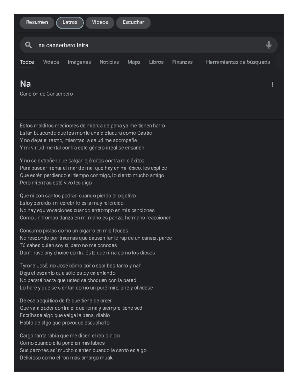 Na canserbero letra - Buscar con Google - na canserbero letra Na ...