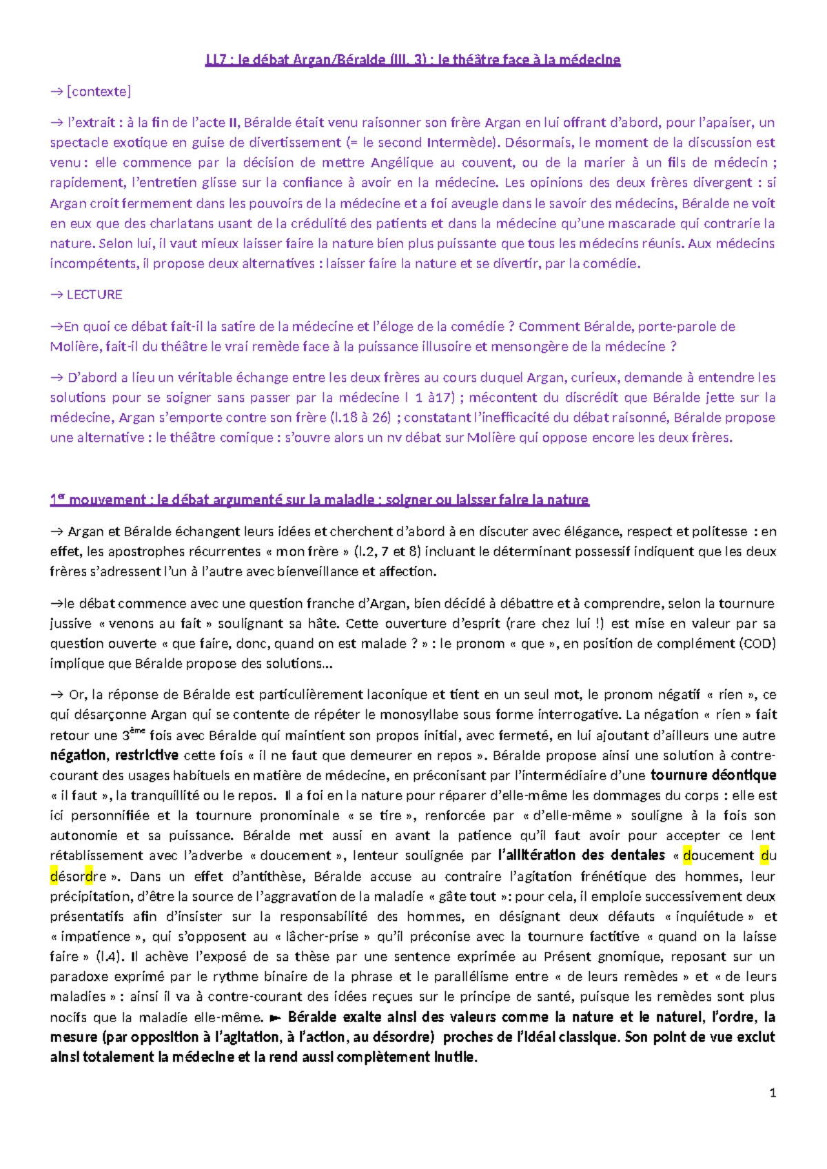 LL7 le débat Argan Béralde - LL7 : le débat Argan/Béralde (III, 3) : le ...