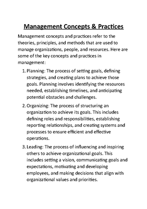 Principle of management - BBA LLB Paper Code: 113 Principles of Management Unit-1: Introduction ...