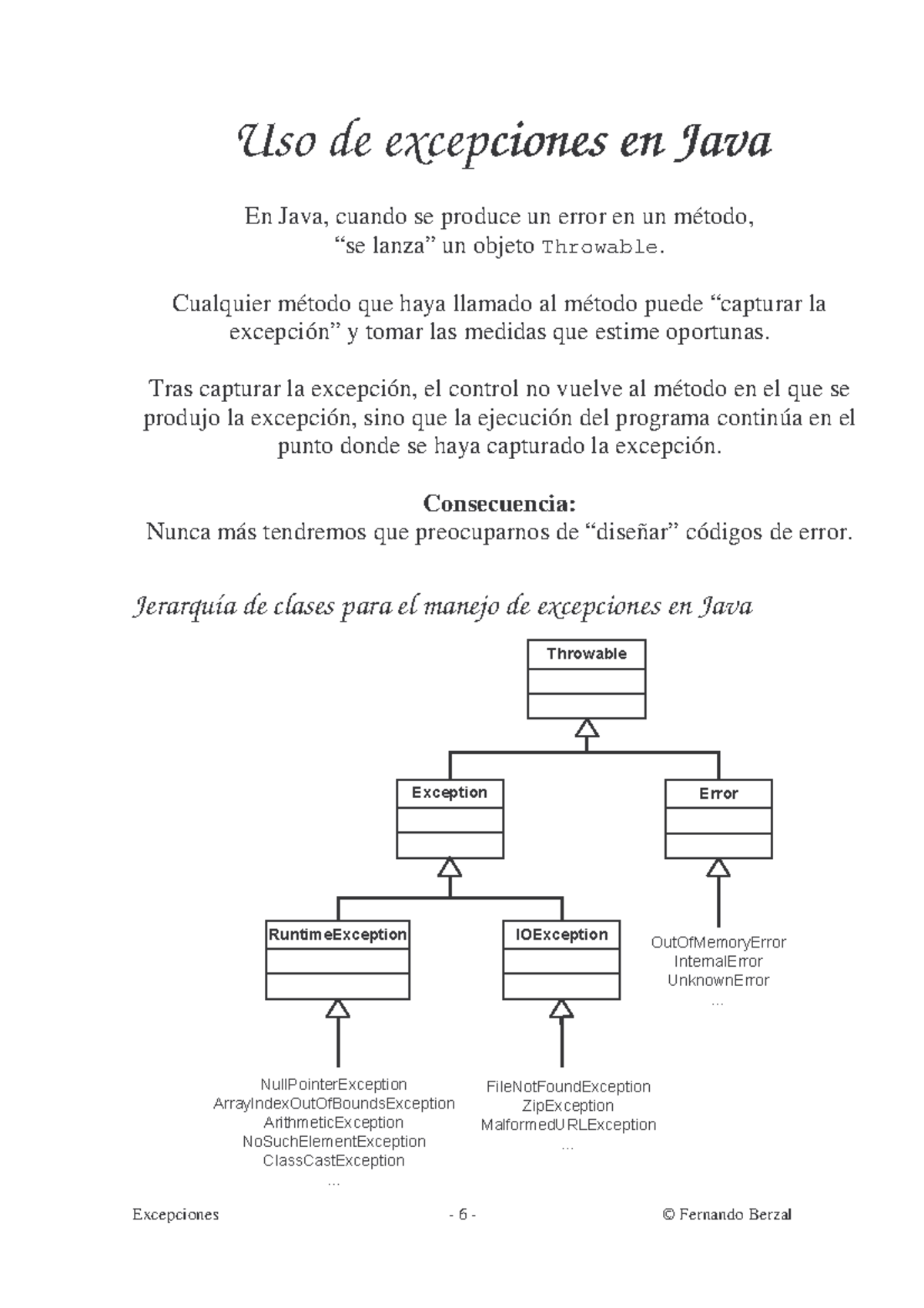 Manejo de Excepciones en Java - Uso de excepciones en JavaUso de excepciones en JavaUso de - Studocu