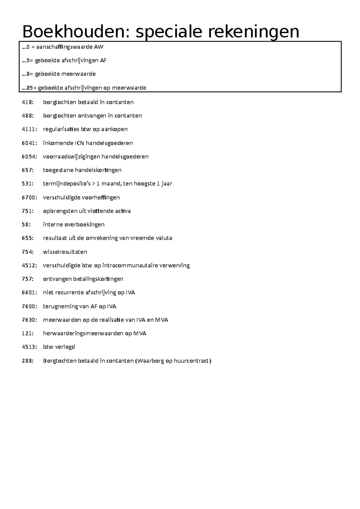 Boekhouden.belangrijke rekeningen in MAR - Boekhouden: speciale ...