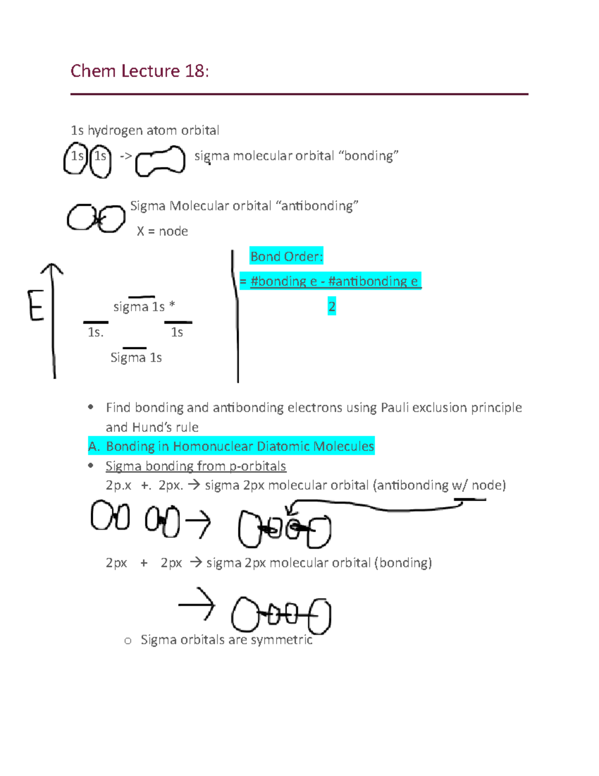 lecture-notes-molecular-orbitals-hilty - Chem Lecture 18: 1s hydrogen ...