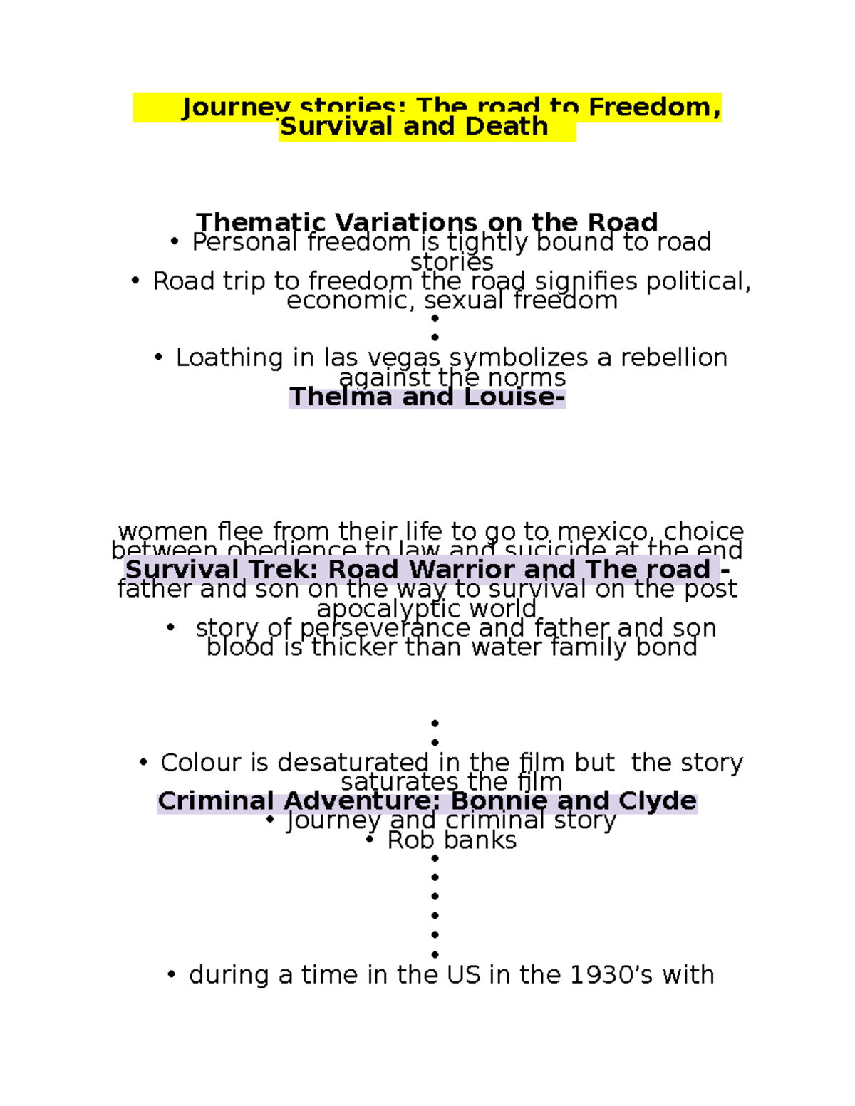 Story review - Journey stories: The road to Freedom, Survival and Death ...