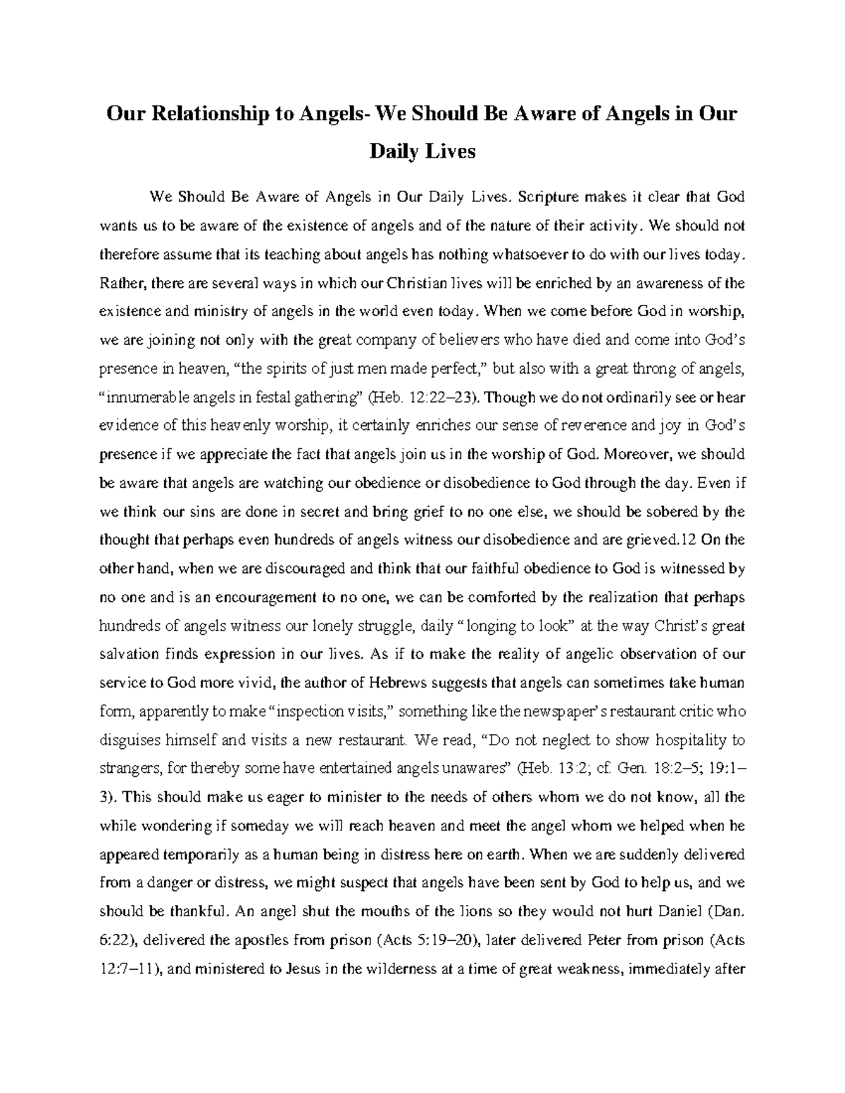 Our Relationship to Angels- We Should Be Aware of Angels in Our Daily ...