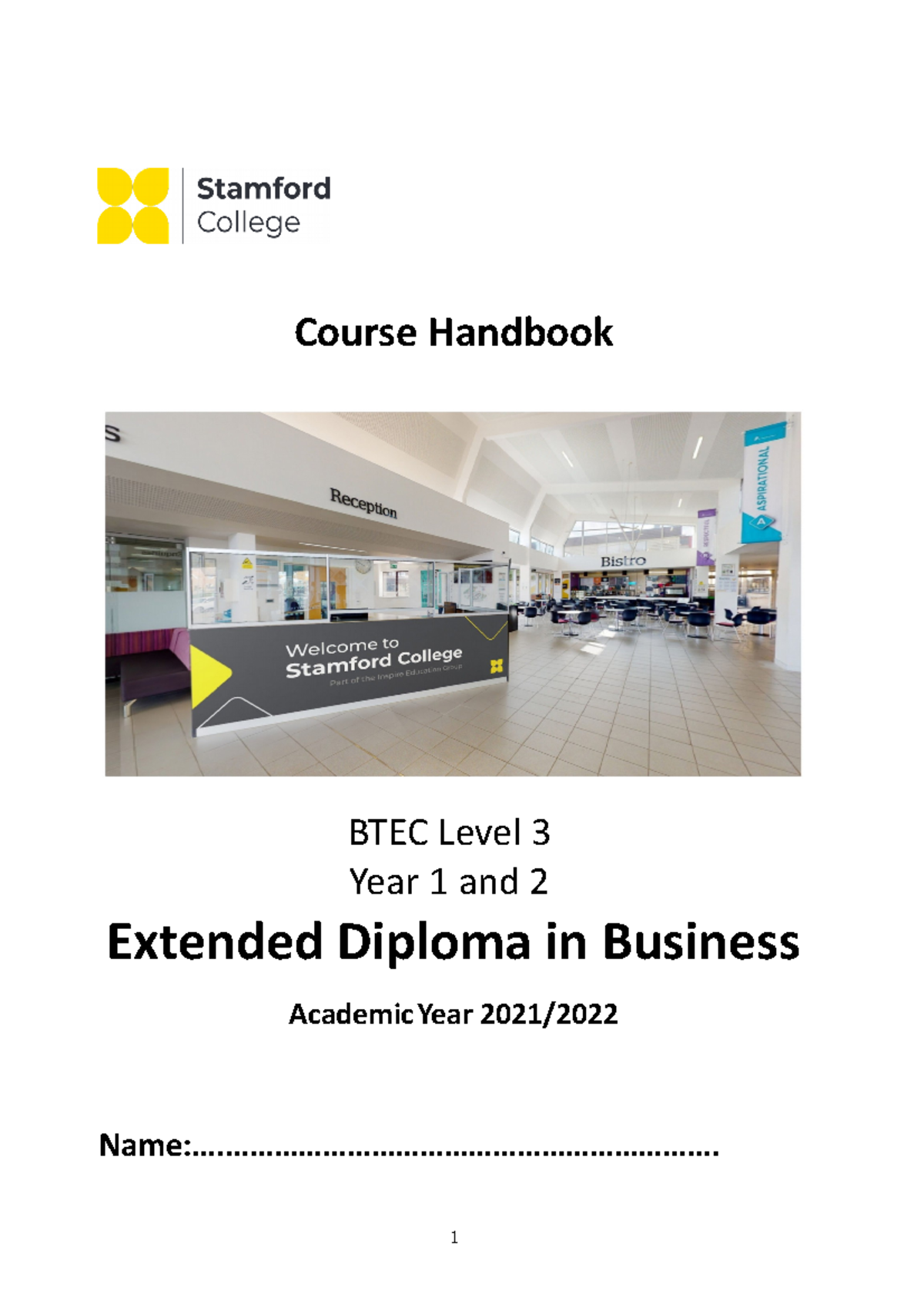 BTEC Extended Diploma course handbook 2021-2022 Final - Course Handbook ...