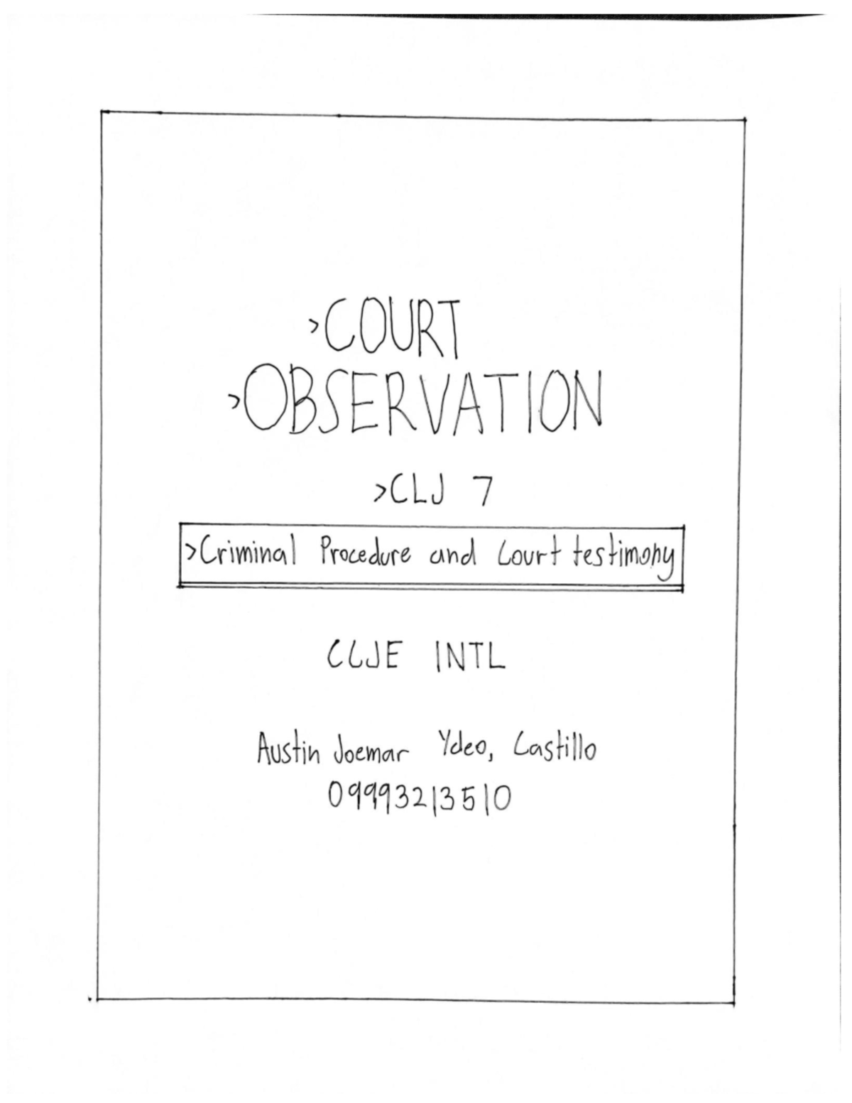 Court Observations - Criminal Procedure - .. - Studocu