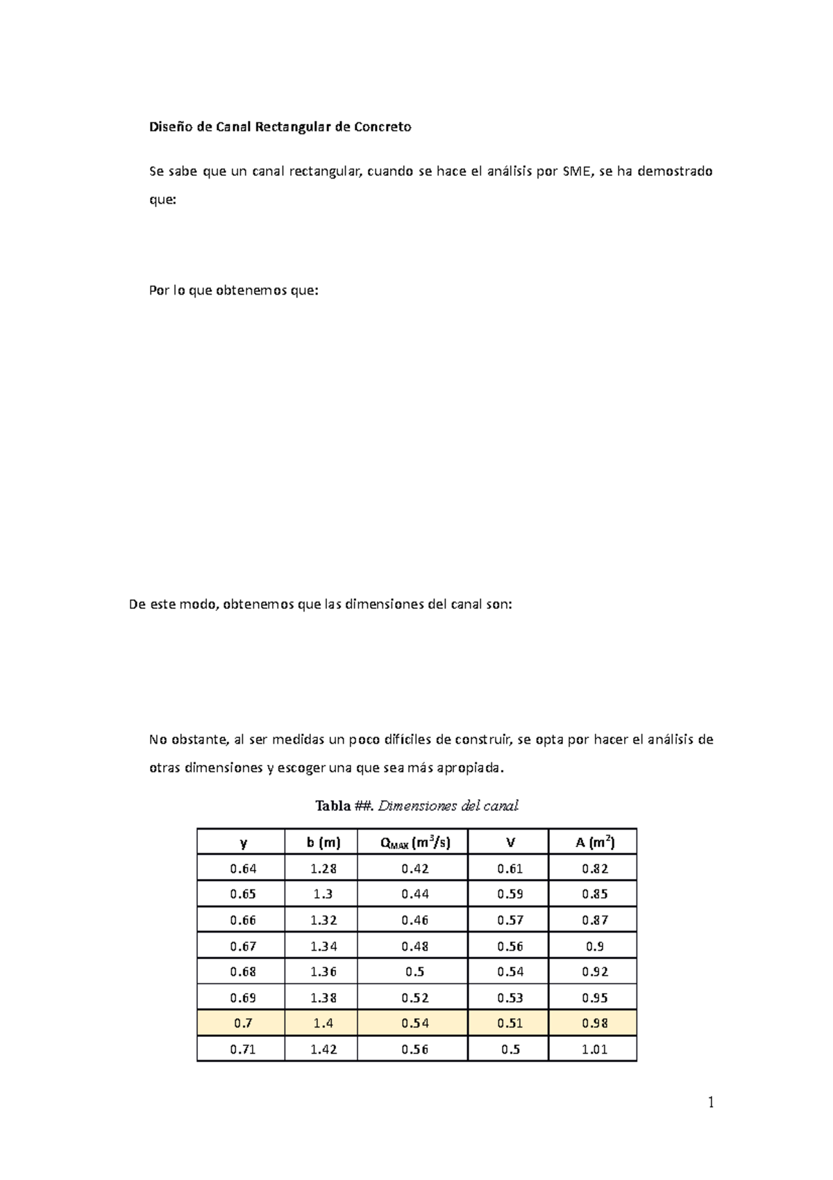 Canal Rectangular - Diseño - Diseño de Canal Rectangular de Concreto Se ...