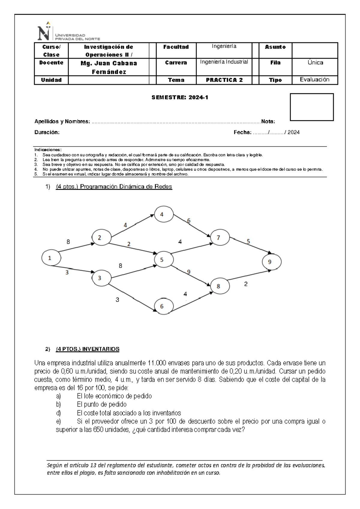Practica 2 UPN Invope 2 2024-1 (AULA) - - Studocu