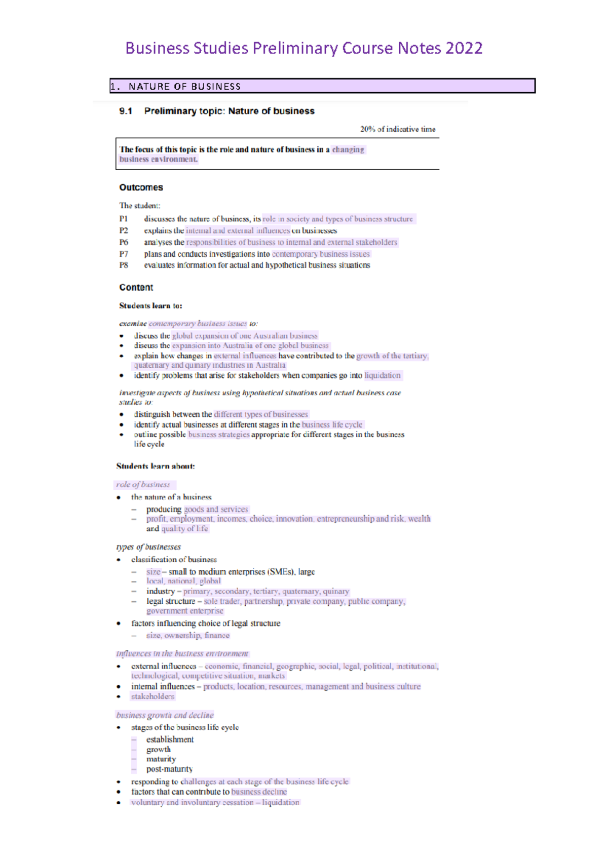 BUsiness studies full course notes - 1. NATURE OF BUSINESS ####### 1 .1 ...