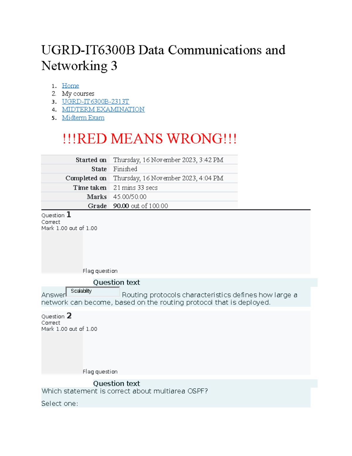 UGRD-IT6300B Data Communications and Networking 3 Midterm Exam - UGRD-IT6300B Data ...
