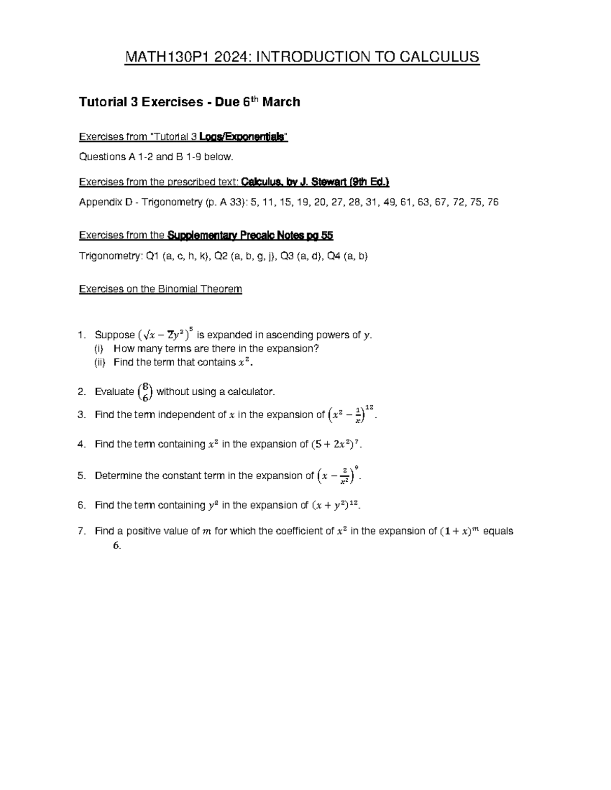 MATH130 P1 2024 Tutorial 3 with exercises - MATH130P1 2024 ...