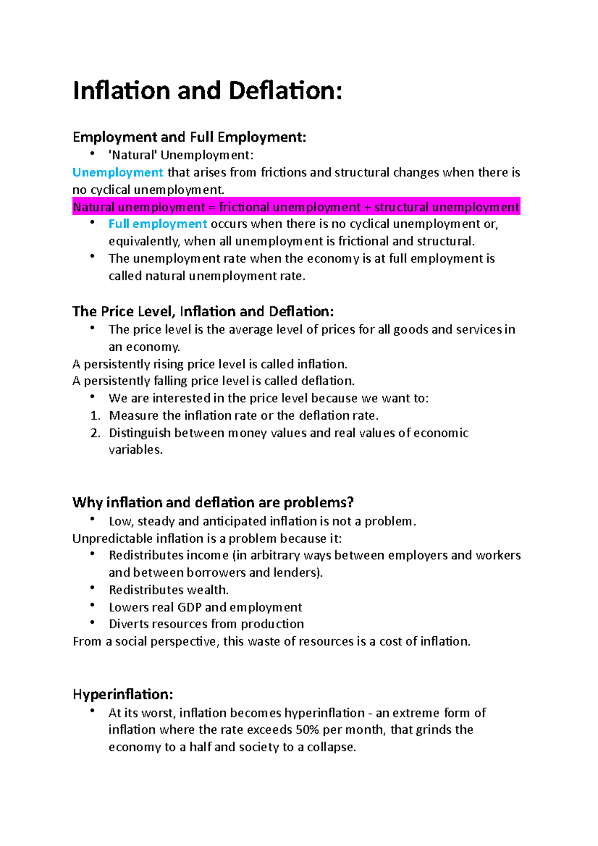 Inflation and Deflation - Inflation and Deflation: Employment and Full ...