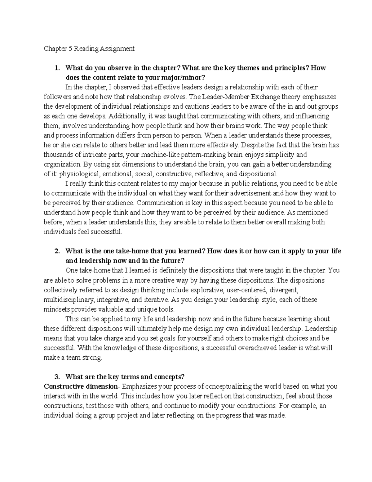 3 27 LEAD Reading - comm - Chapter 5 Reading Assignment 1. What do you observe in the chapter ...