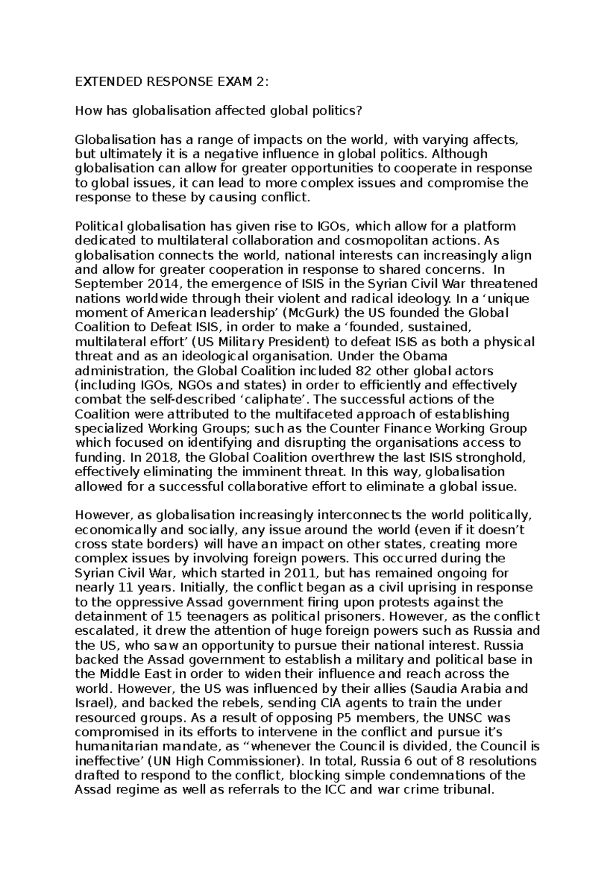 Extended Response EXAM 2 - EXTENDED RESPONSE EXAM 2: How has ...